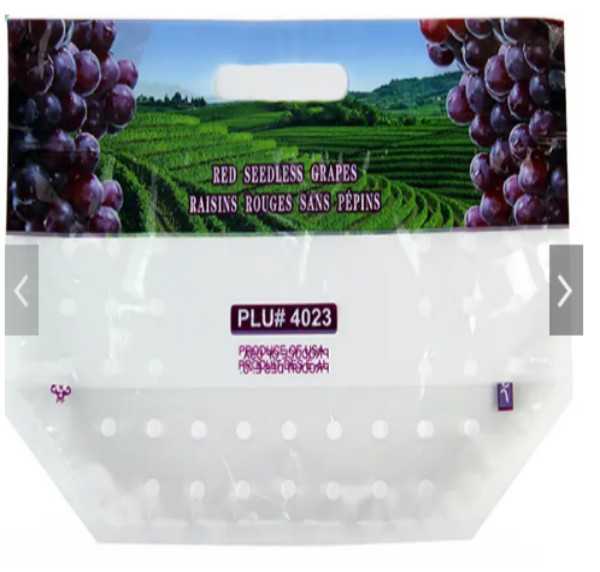 Reusable Ziplock Plastic Grape Bags Food Grade Transparent Color