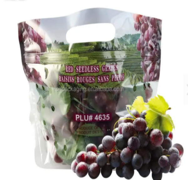Reusable Ziplock Plastic Grape Bags Food Grade Transparent Color